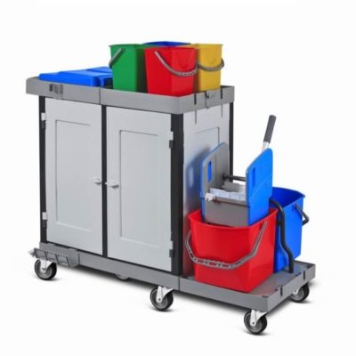 TTS 350 E CLOSED JANITORIAL TROLLEY - Cleaning Equipment Online UAE Saudi